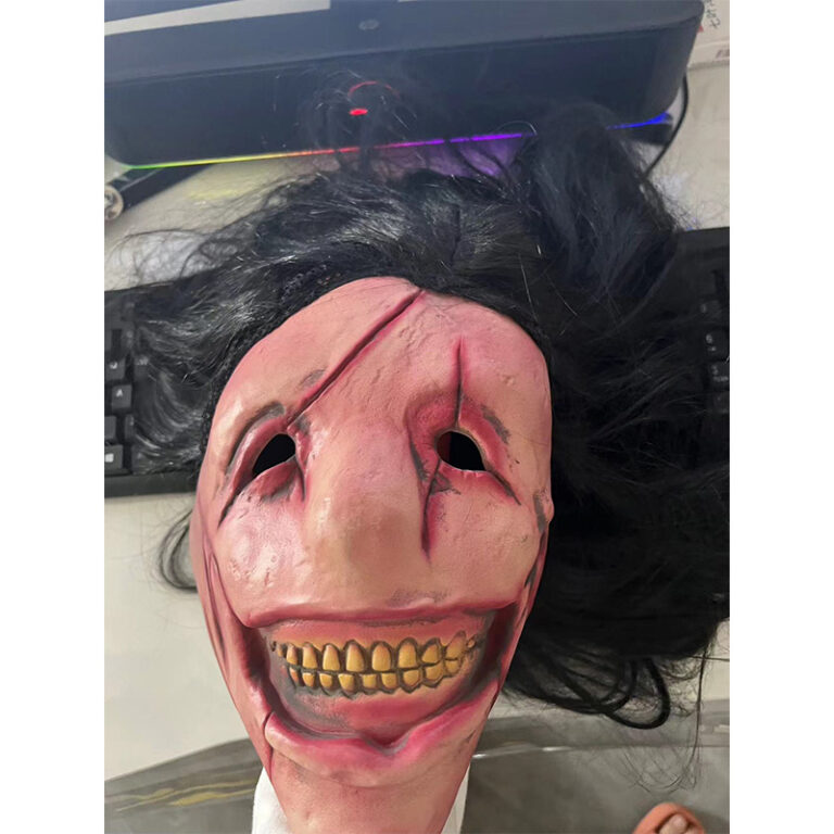 Adult Halloween Costume Long Hair Evil Ghost Mask Haunted House Prop ...