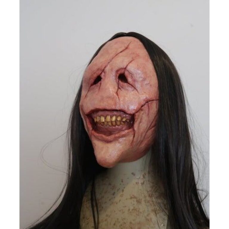 Adult Halloween Costume Long Hair Evil Ghost Mask Haunted House Prop ...