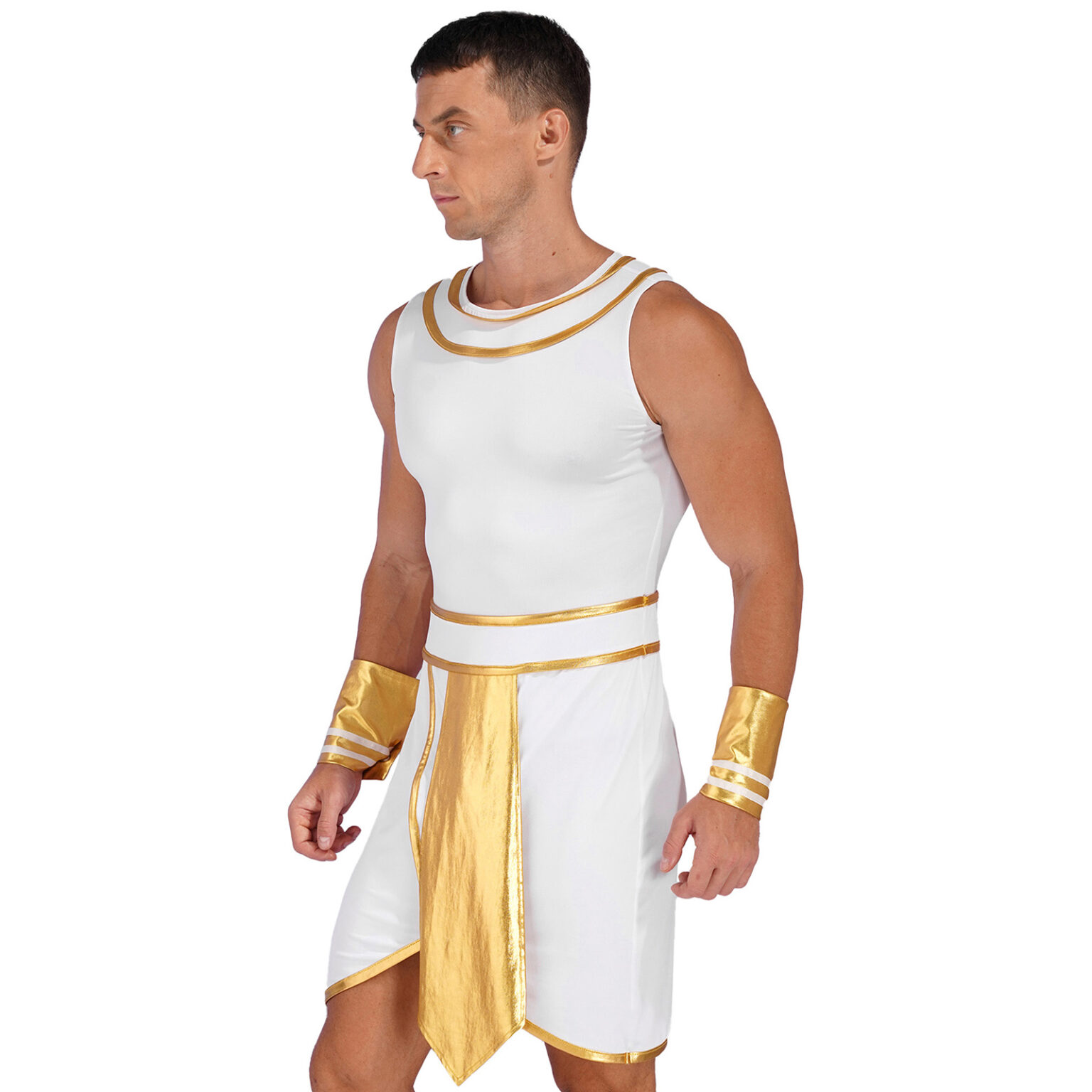 Mens Pharaoh Costume Egyptian God Robe Halloween Cosplay Spartan ...