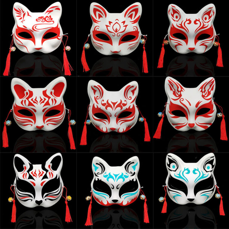 Handpainted Anime Fox Mask Demon Slayer Cosplay Masquerade Party Props ...