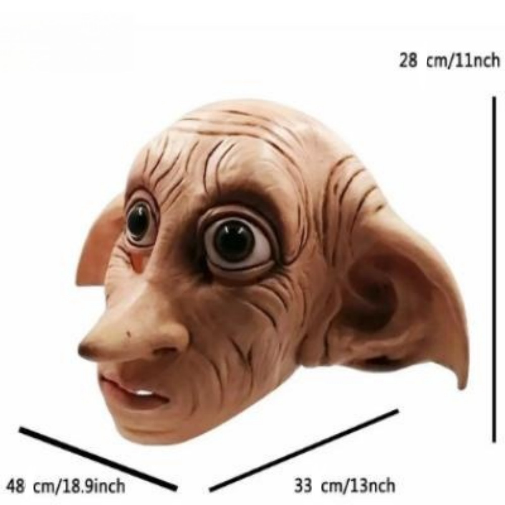 Realistic Mask Applysu Dobby Mask Cosplay Costume Props Latex Full Head ...