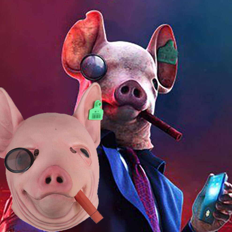 Legion Pig Mask Full Face Latex Cosplay Helmet For Halloween Parties ...