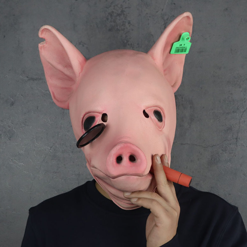 Legion Pig Mask Full Face Latex Cosplay Helmet For Halloween Parties ...
