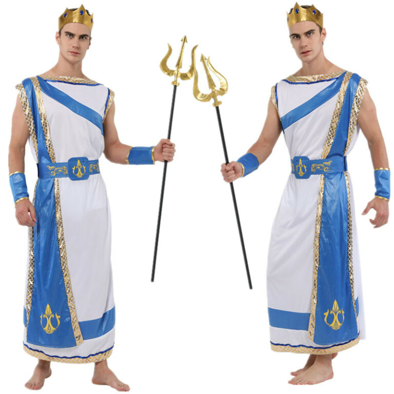 Poseidon Sea God Halloween Costume Adult Masquerade Fancy Dress Cosplay ...