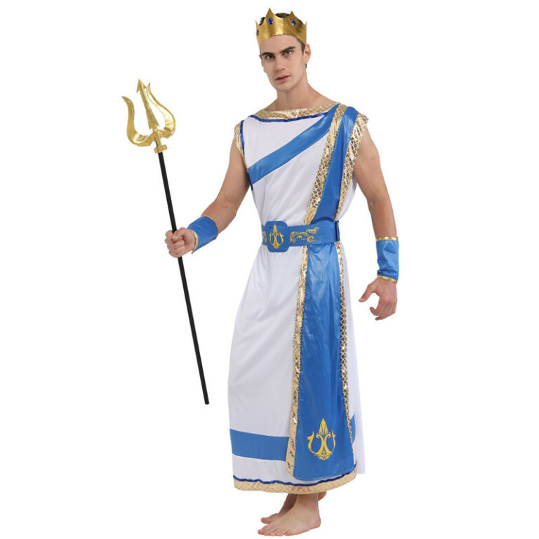 Poseidon Sea God Halloween Costume Adult Masquerade Fancy Dress Cosplay ...