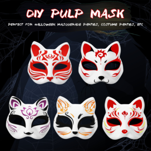 Diy Paintable White Cat Mask For Halloween Cosplay Animal Themed ...