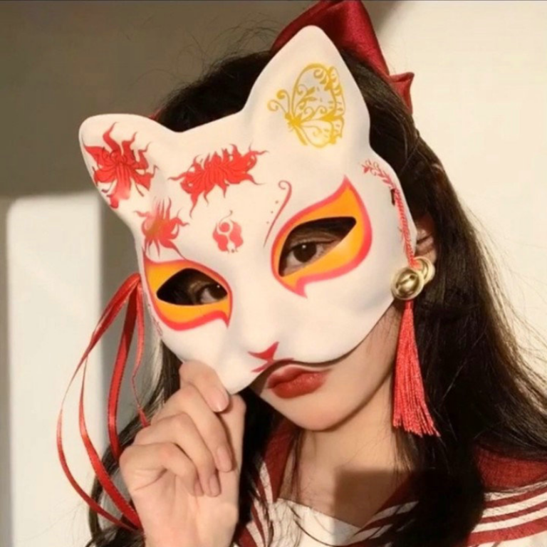 Diy Paintable White Cat Mask For Halloween Cosplay Animal Themed ...