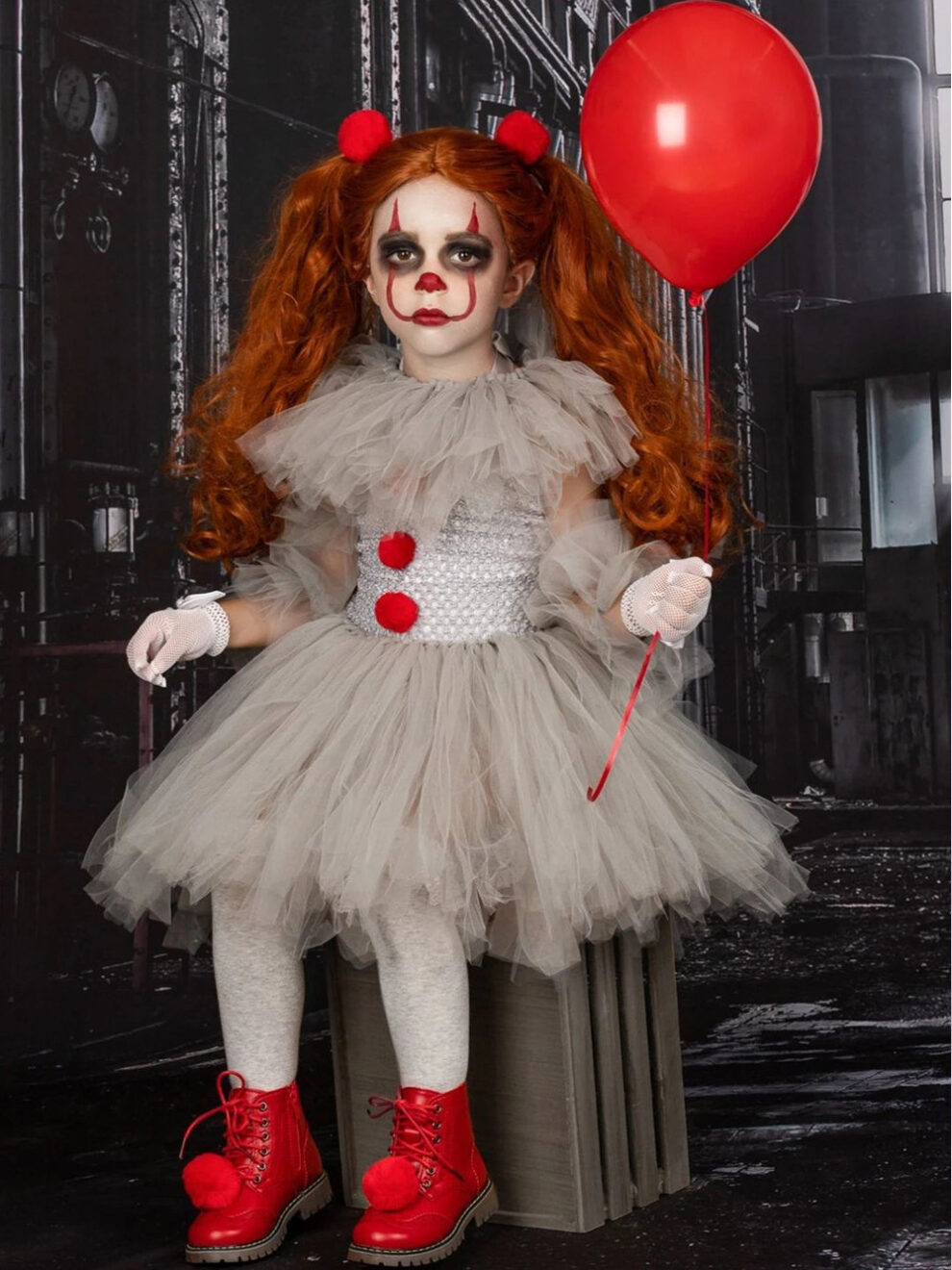 Creepy Clown Halloween Tutu Costume For Girls Kids Party Dress 212years ...