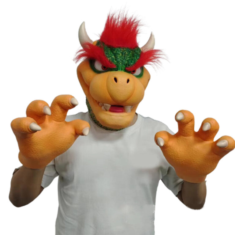 Adult Bowser Cosplay Costume Set Anime Latex Face Mask Gloves ...