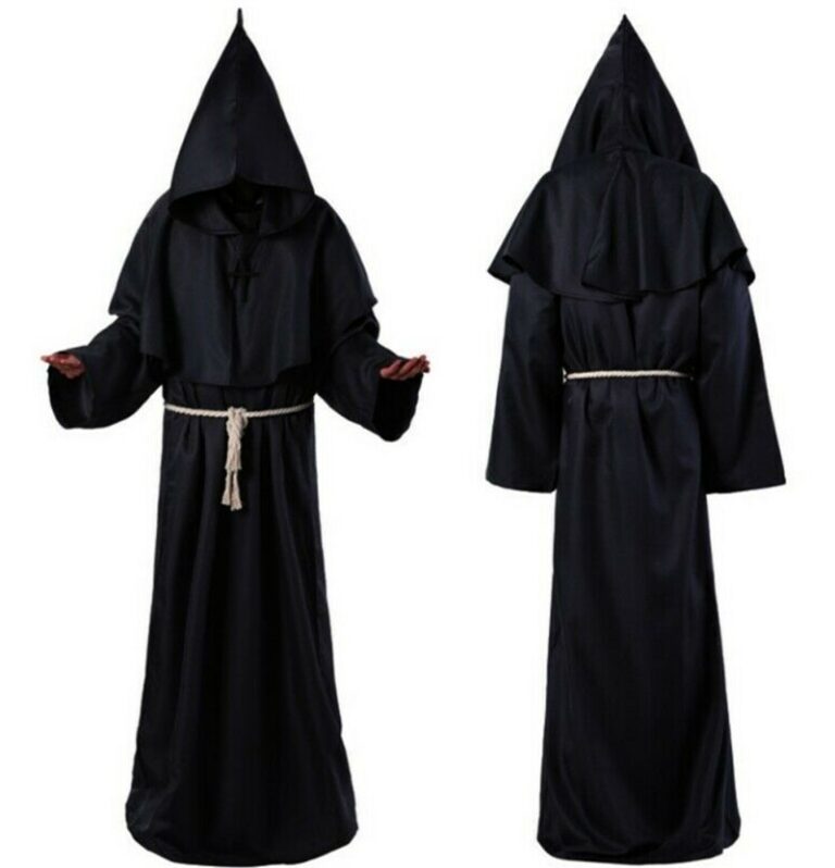 Medieval Priest Halloween Costume Friar Robes Wizard Cloak Vampire ...