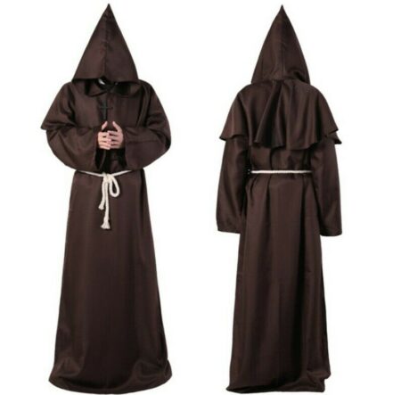 Medieval Priest Halloween Costume Friar Robes Wizard Cloak Vampire ...