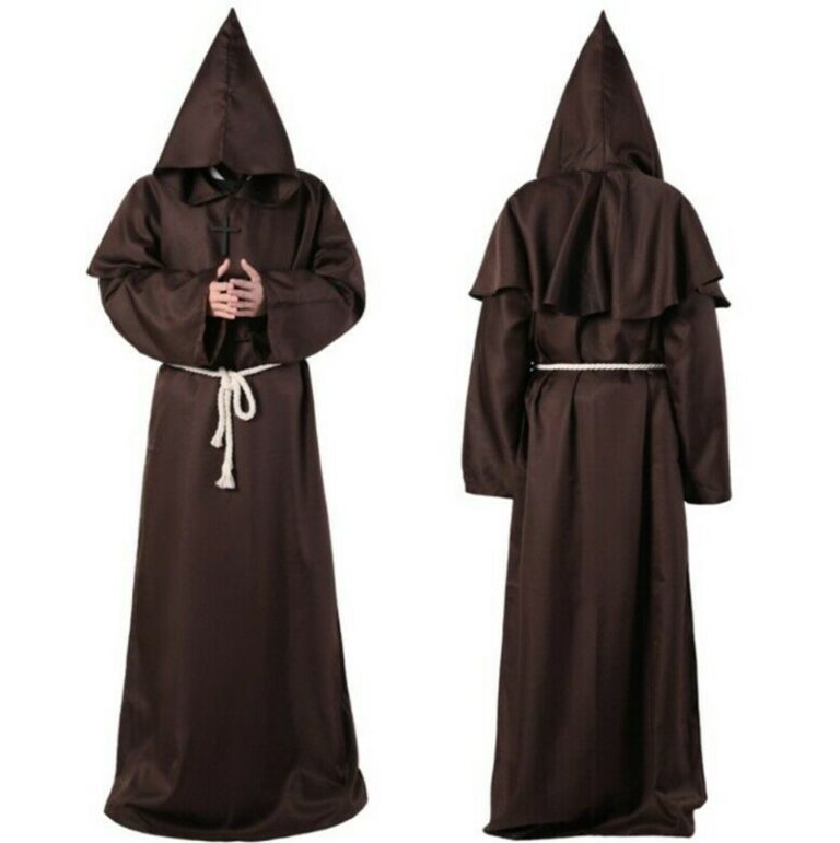 Medieval Priest Halloween Costume Friar Robes Wizard Cloak Vampire ...