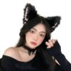 Halloween Christmas Cat Cosplay Set Ears Tail Choker Bell Gloves ...
